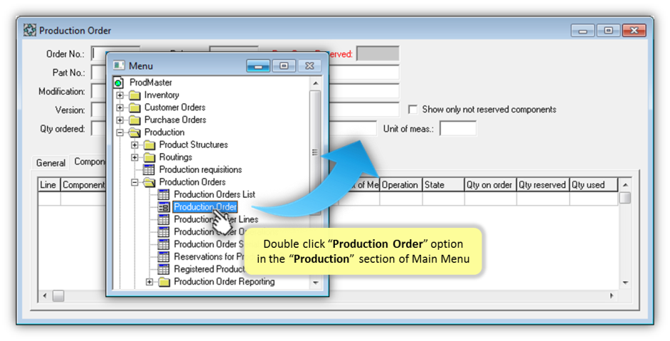 ProdMaster | How to create Production Order manually